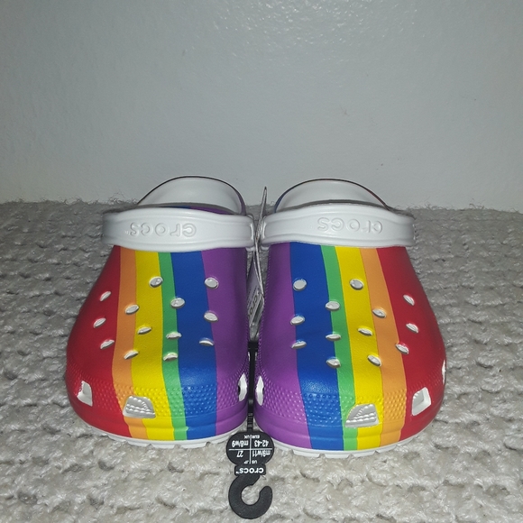 CROCS | Shoes | Crocs Classic Rainbow Stripe Clog Mens Sizes | Poshmark